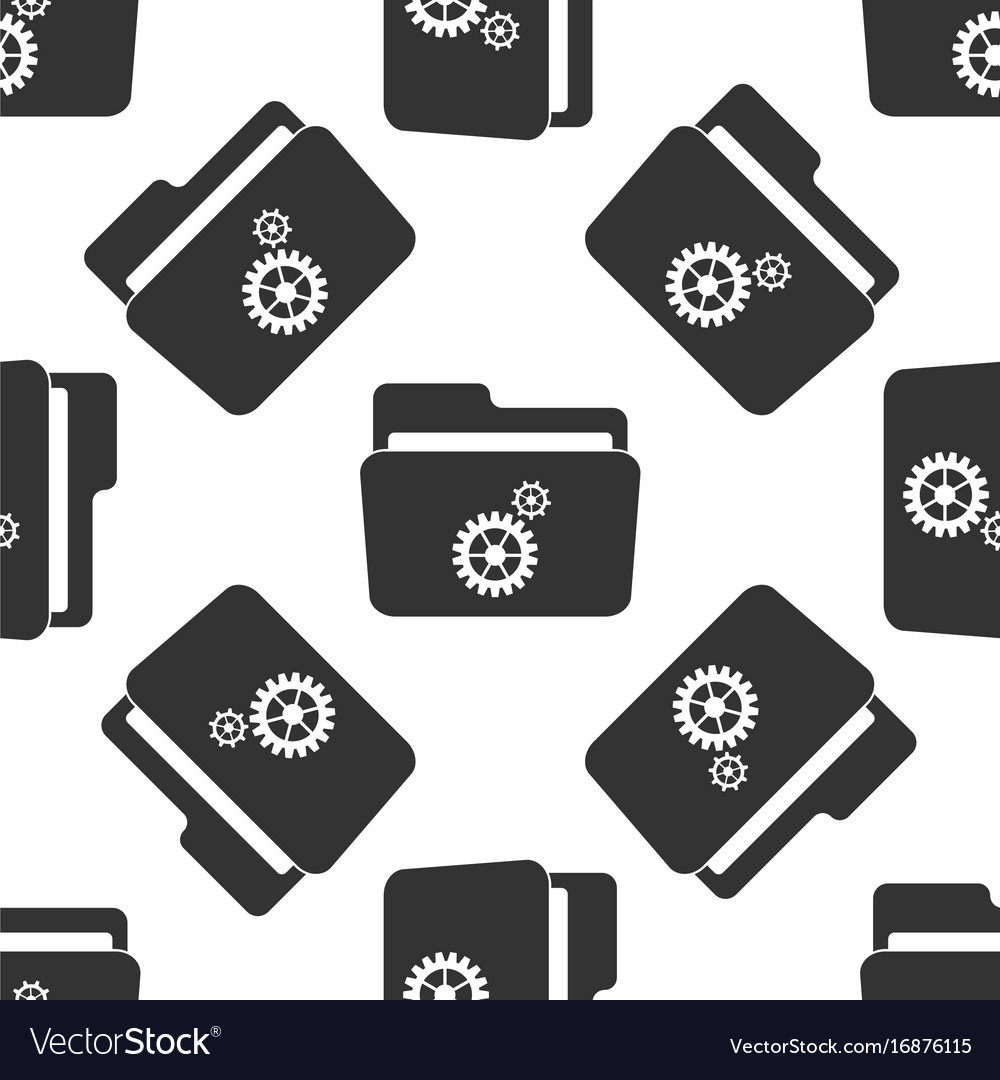 Settings folder icon seamless pattern Royalty Free Vector