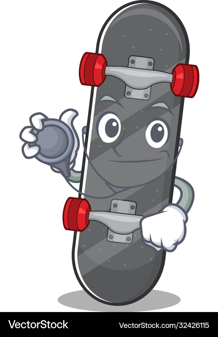 Smart and cool skateboard cartoon character Vector Image