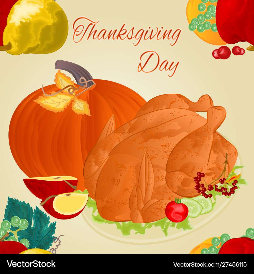 Thanksgiving day seamless texture turkey Vector Image