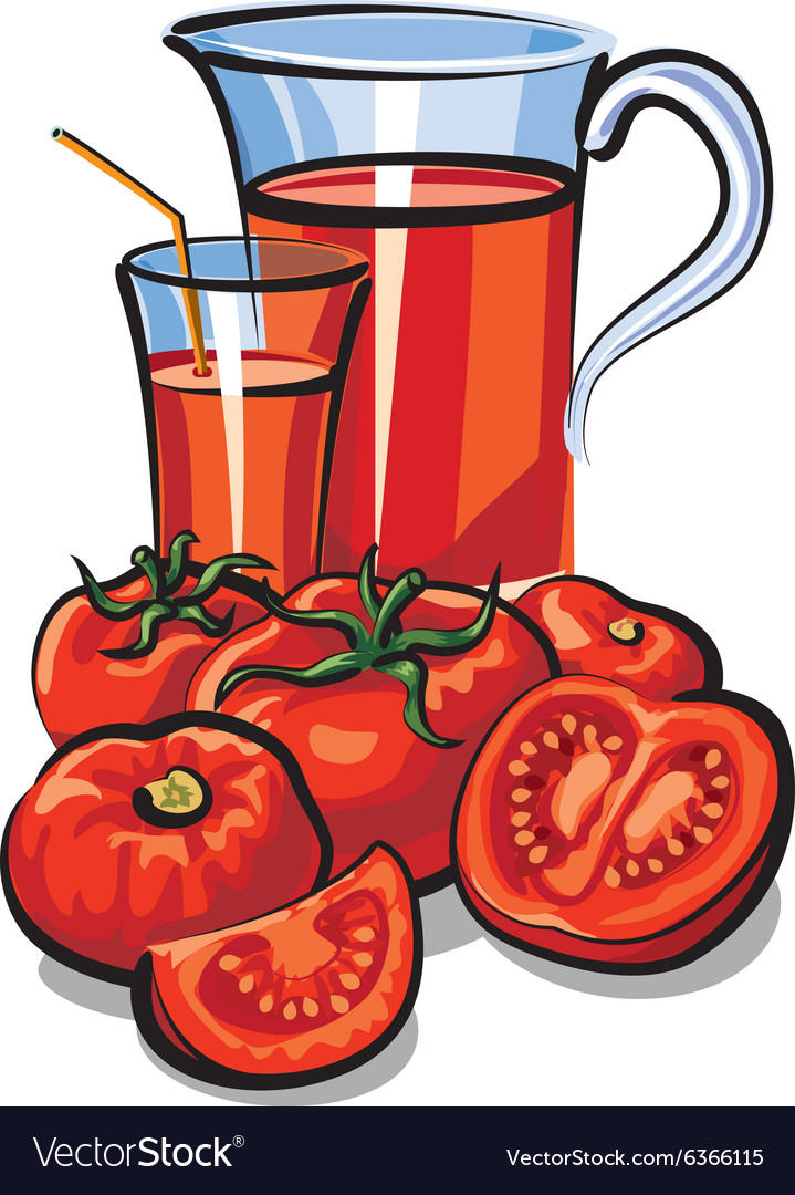 Tomato juice Royalty Free Vector Image - VectorStock
