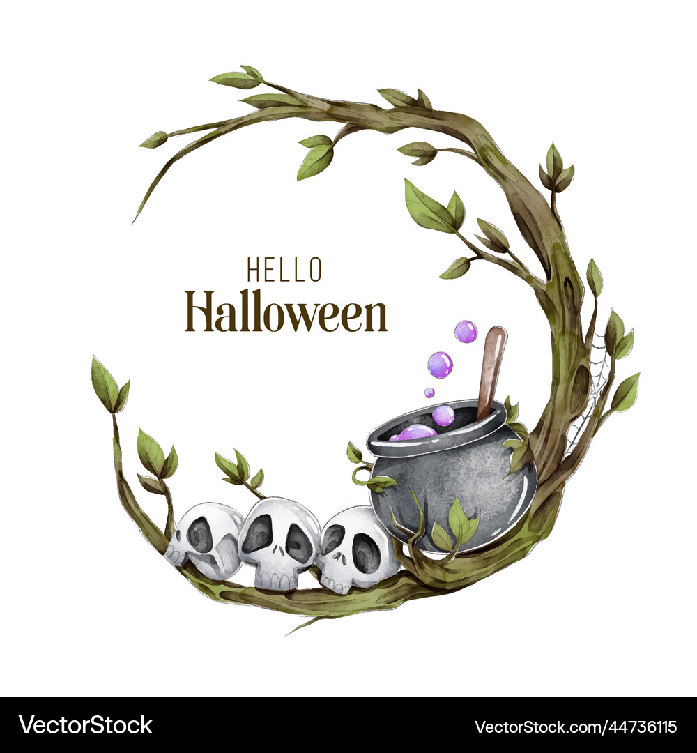 Watercolor halloween frame design Royalty Free Vector Image