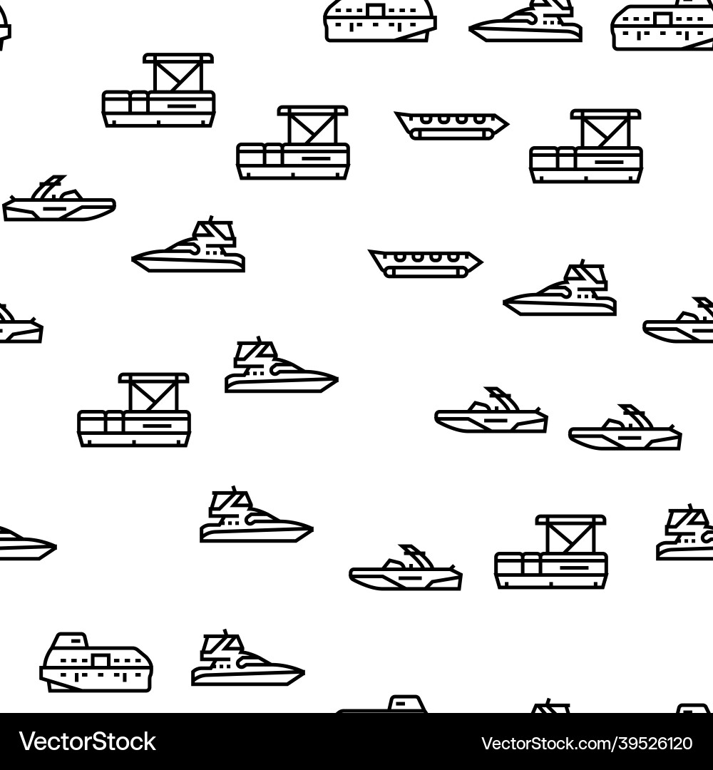 Boat water transportation types seamless Vector Image