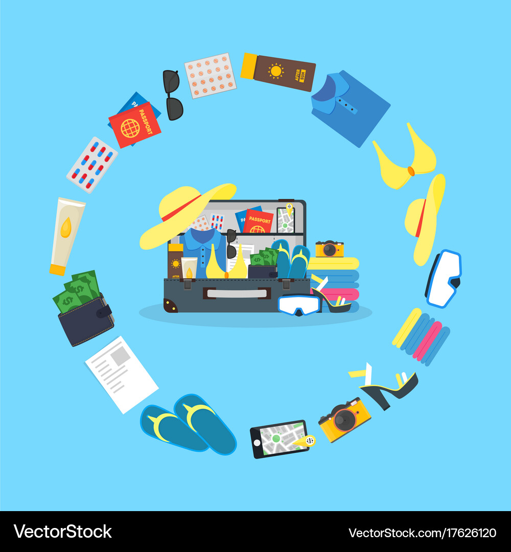 Cartoon travel suitcase Royalty Free Vector Image