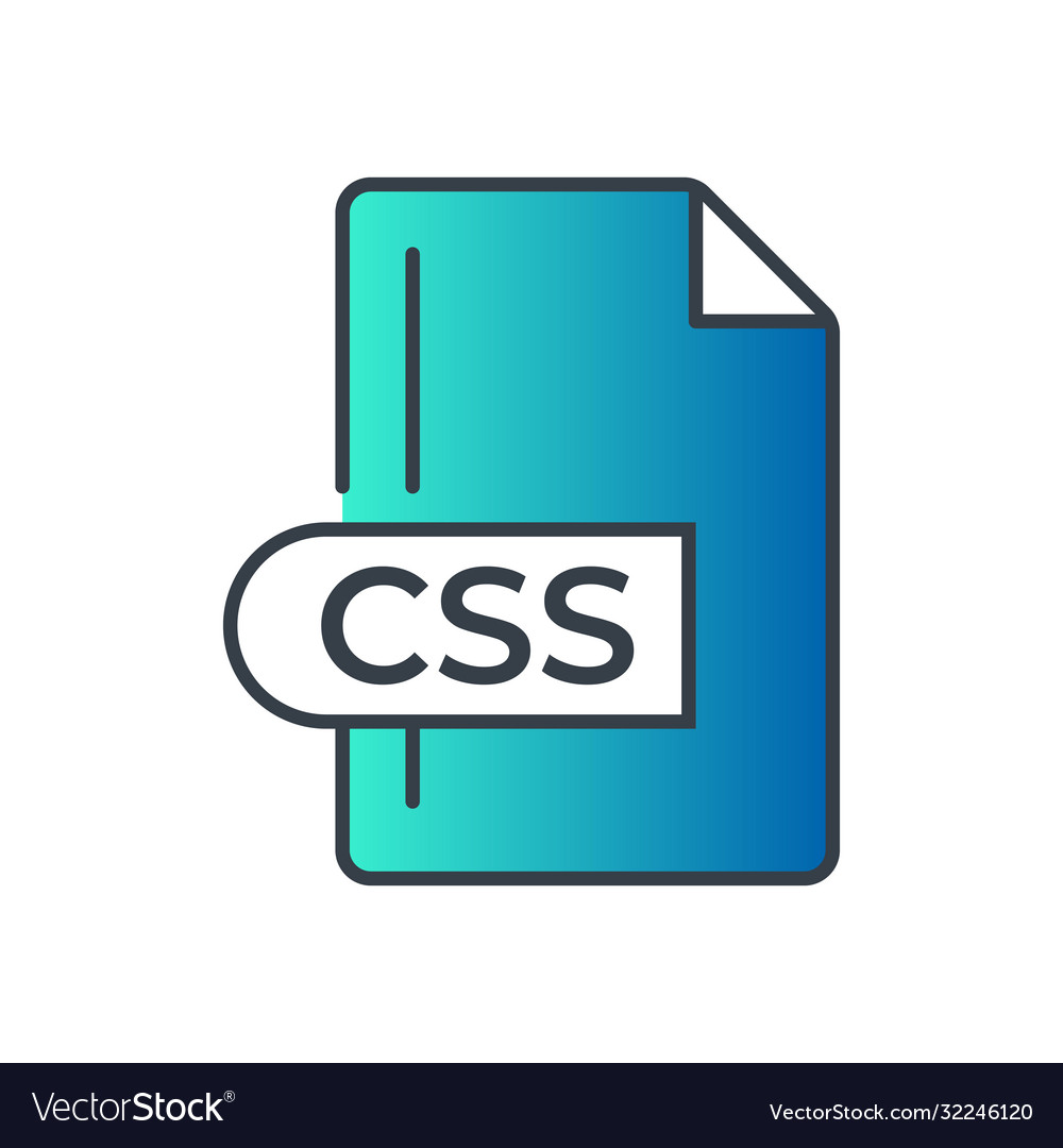 Css file format icon extension gradient icon Vector Image