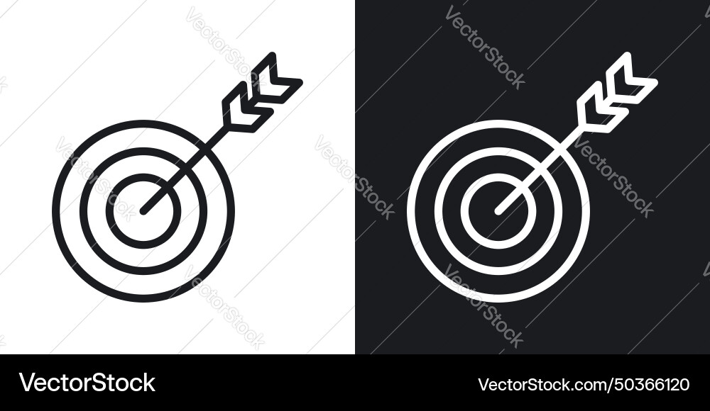 Darts icon set target dart goal line symbol Vector Image