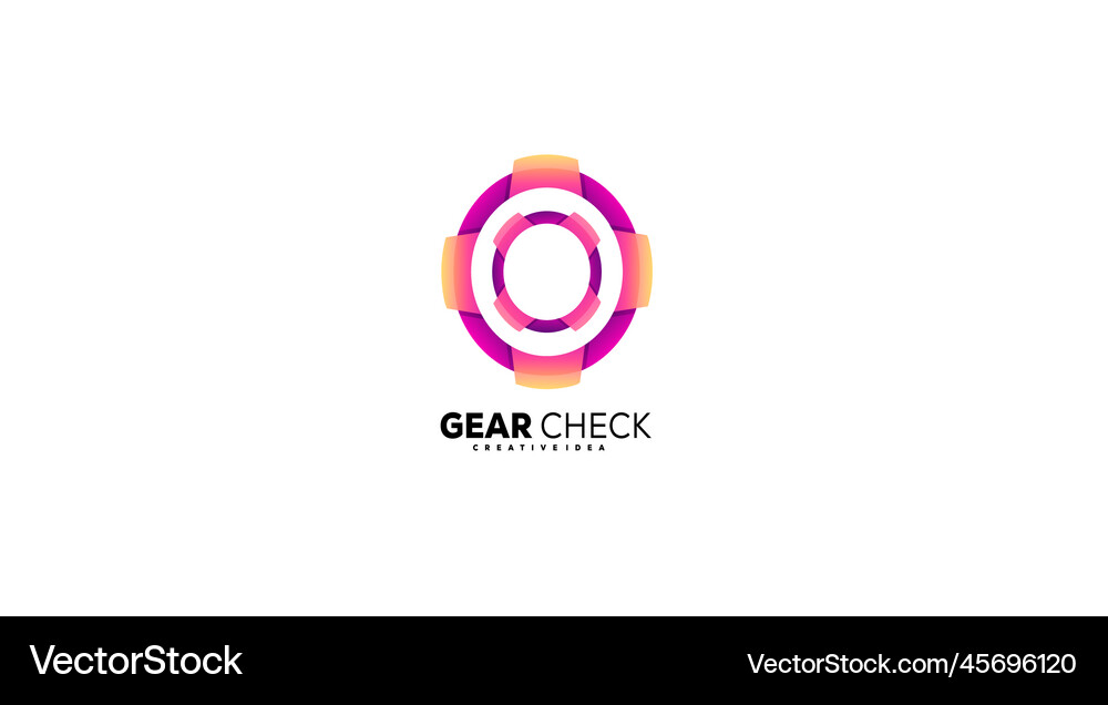 Gear check logo colorful design icon Royalty Free Vector