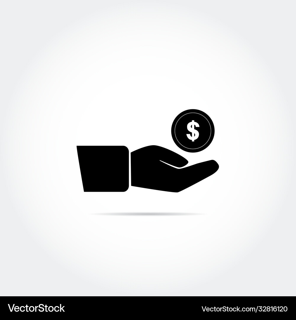 Oin with dollar symbol falls into open Royalty Free Vector