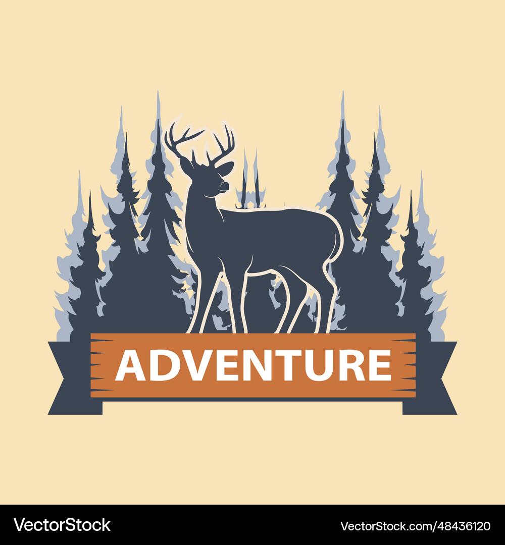 Outdoor adventure logo design template Royalty Free Vector