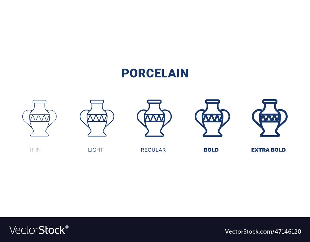 Porcelain icon thin light regular bold black Vector Image