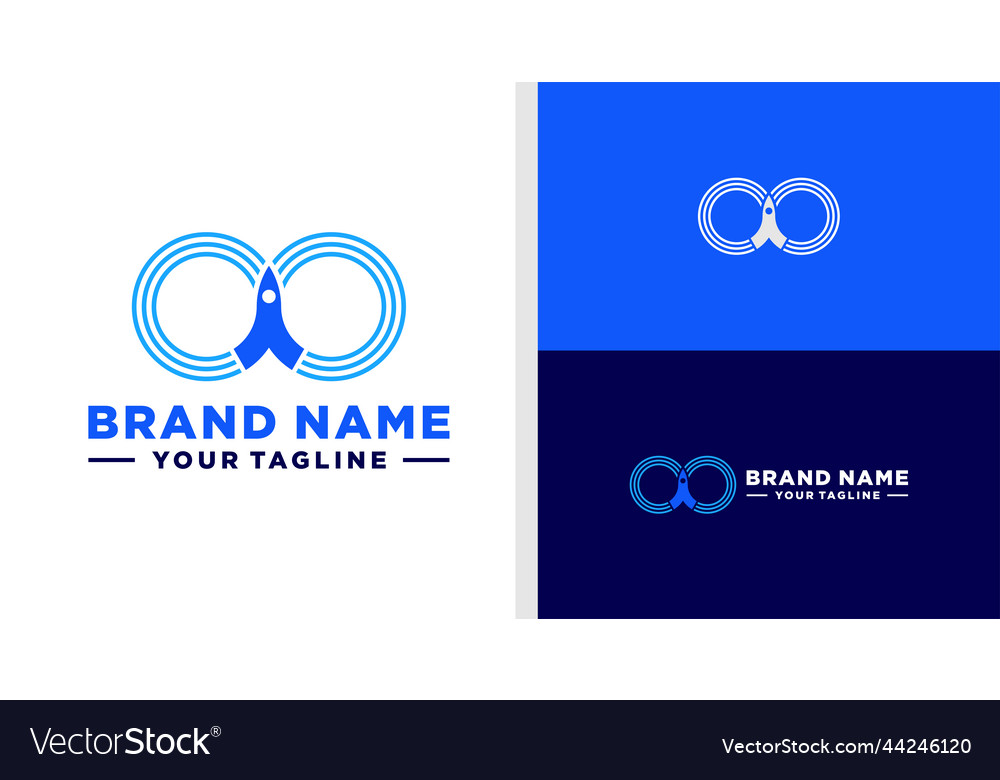 Rocket logo infinity fly cloud technology editable