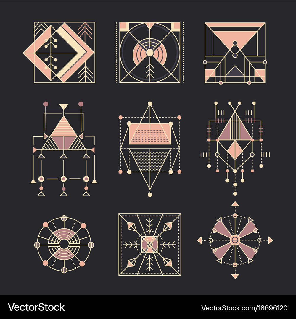Set of sacred geometry Royalty Free Vector Image