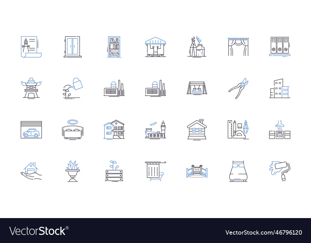 Structural design line icons collection Royalty Free Vector