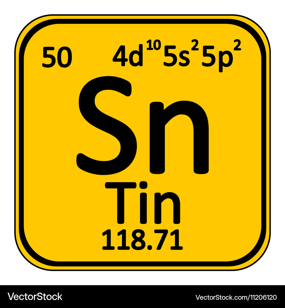 Tin Element Icon - Periodic Table Royalty Free Vector Image