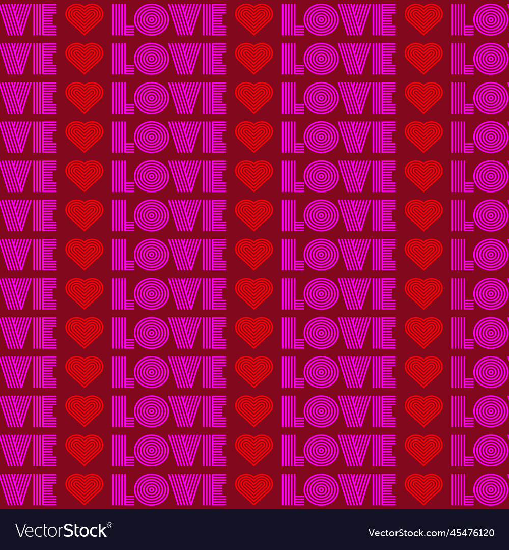 Valentines day love seamless pattern with hearts Vector Image Valentines day love seamless pattern with hearts Vector Image