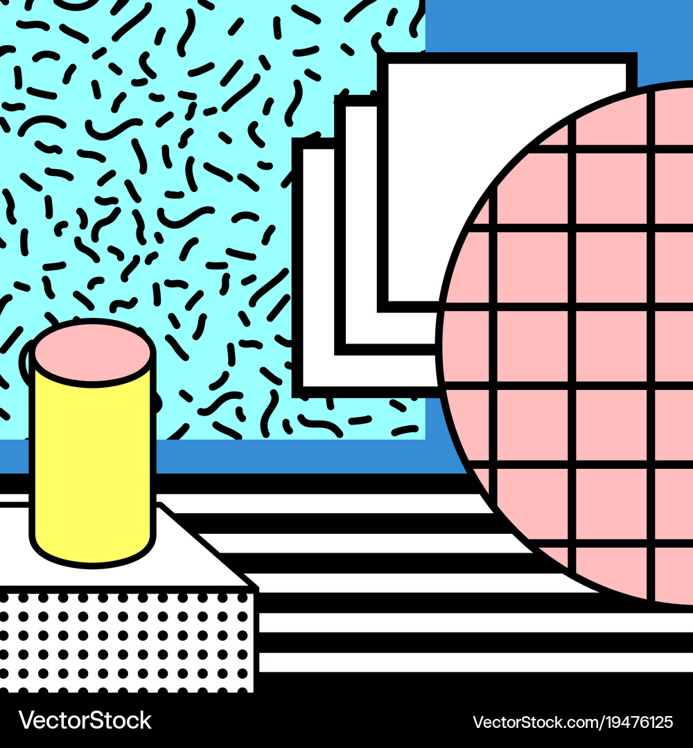 80s block colorful geometric stylish background Vector Image