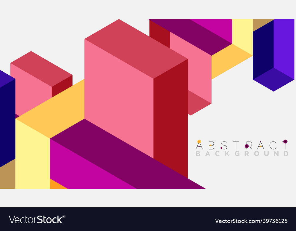 Abstract background 3d cubes cubic elements Vector Image