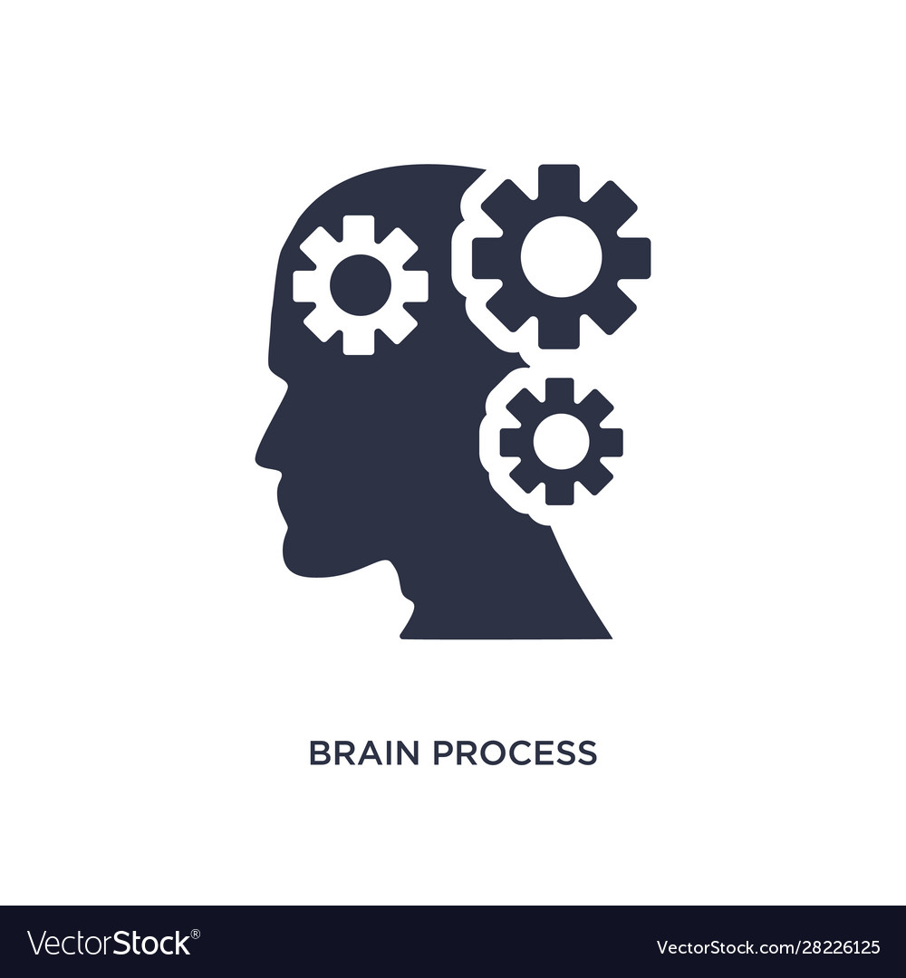 Brain process icon on white background simple Vector Image