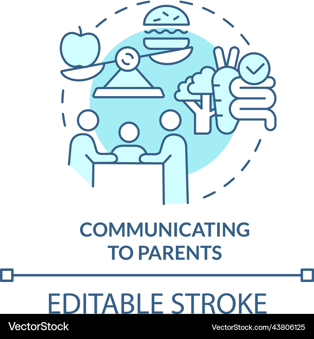 Communicating to parents turquoise concept icon Vector Image