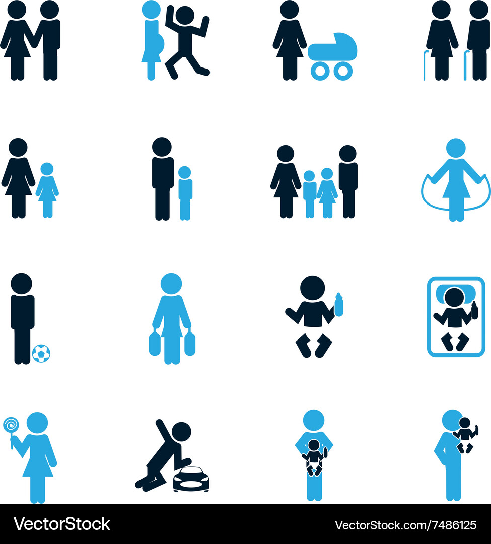Family icons set Royalty Free Vector Image - VectorStock