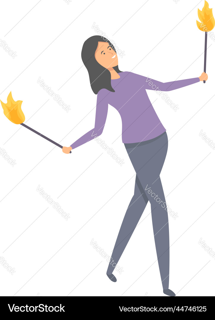 Fire celebration icon cartoon face show Royalty Free Vector