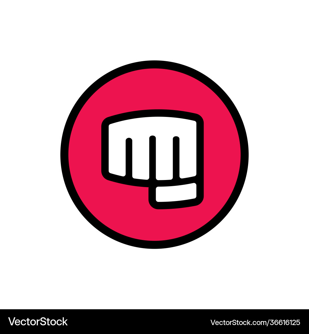 Fist logo design forward punch icon martial arts Vector Image