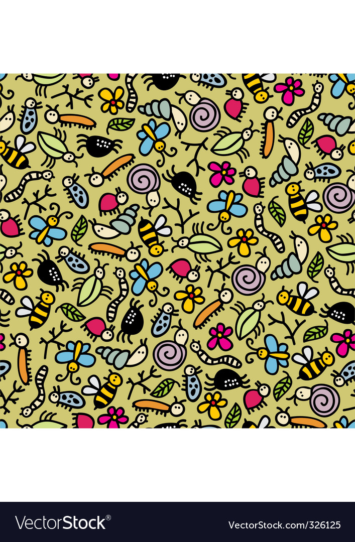 Insects pattern Royalty Free Vector Image - VectorStock