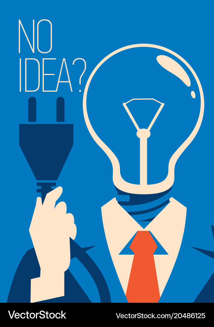 No idea concept business thinking with bulb Vector Image