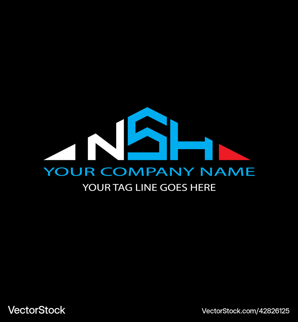 Nsh letter logo creative design with graphic Vector Image