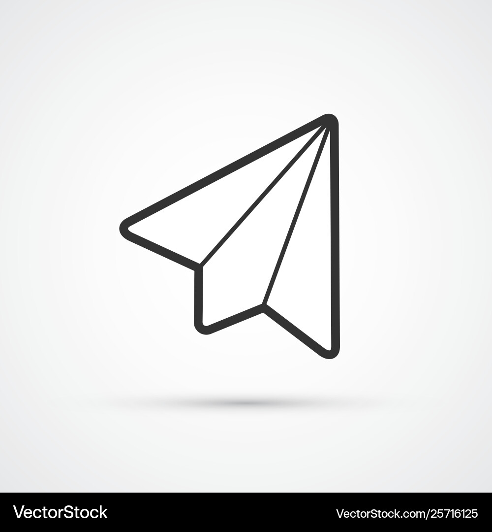 Plane flat line black trendy icon eps10 Royalty Free Vector
