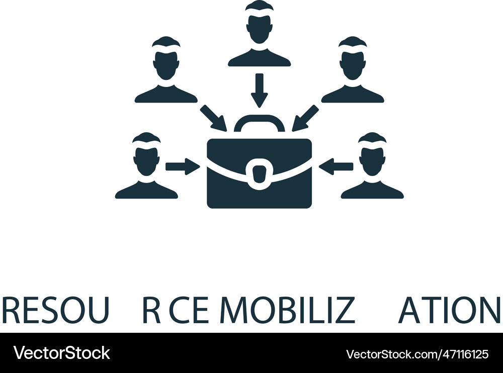 Resource mobilization icon monochrome simple sign Vector Image
