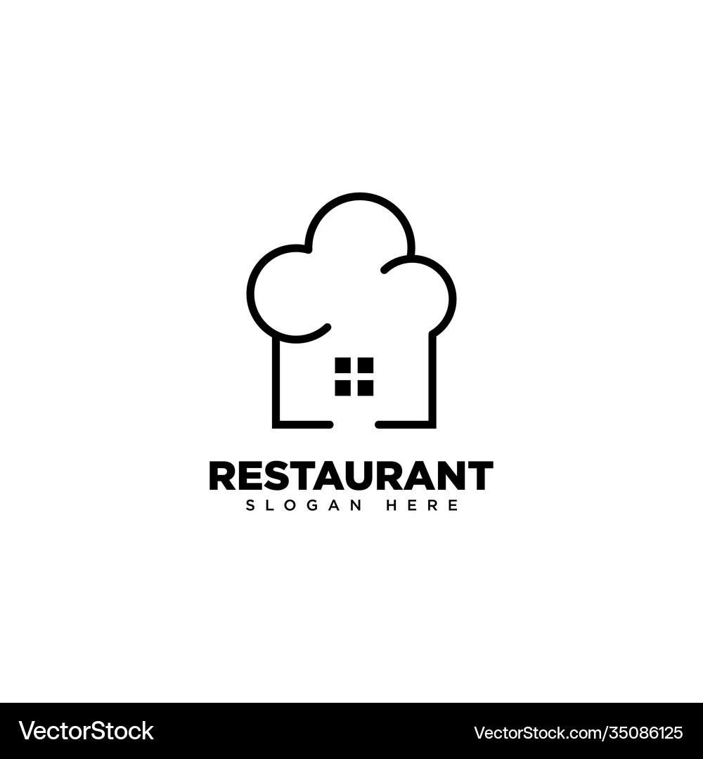 Restaurant outline logo design on white background