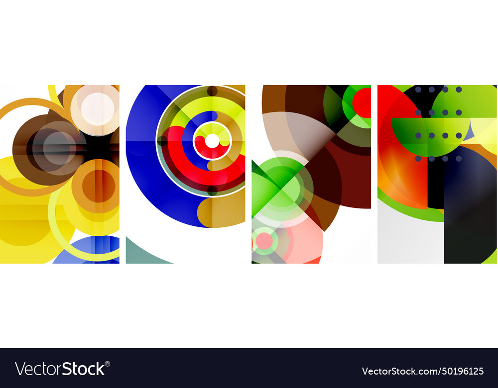 Set of circles geometric abstract posters Vector Image