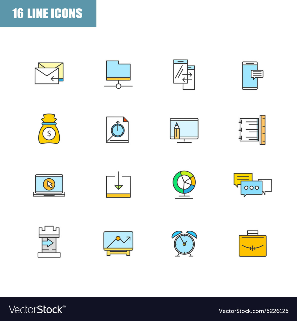 Set of thin line icons for your design Royalty Free Vector