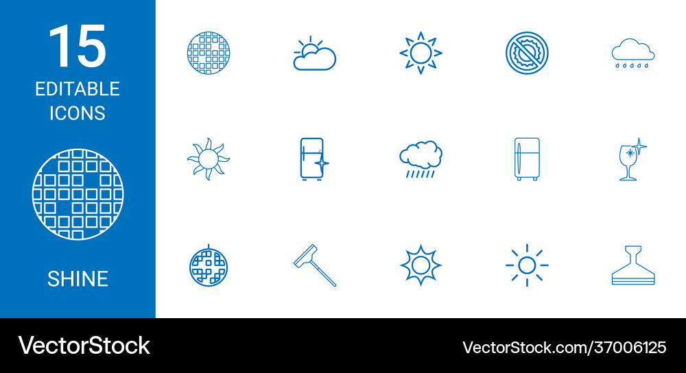 Shine icons Royalty Free Vector Image - VectorStock