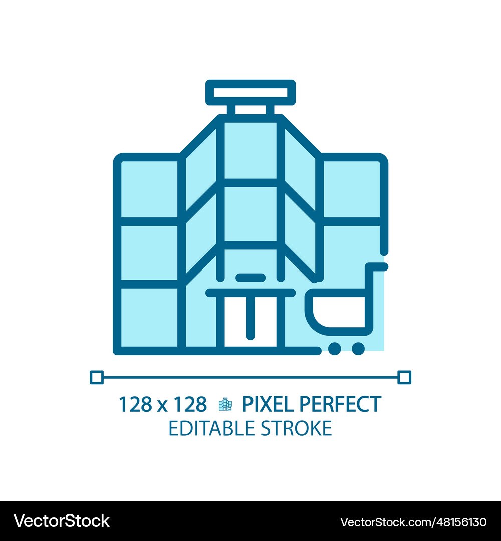 2d editable thin line shopping mall icon Vector Image