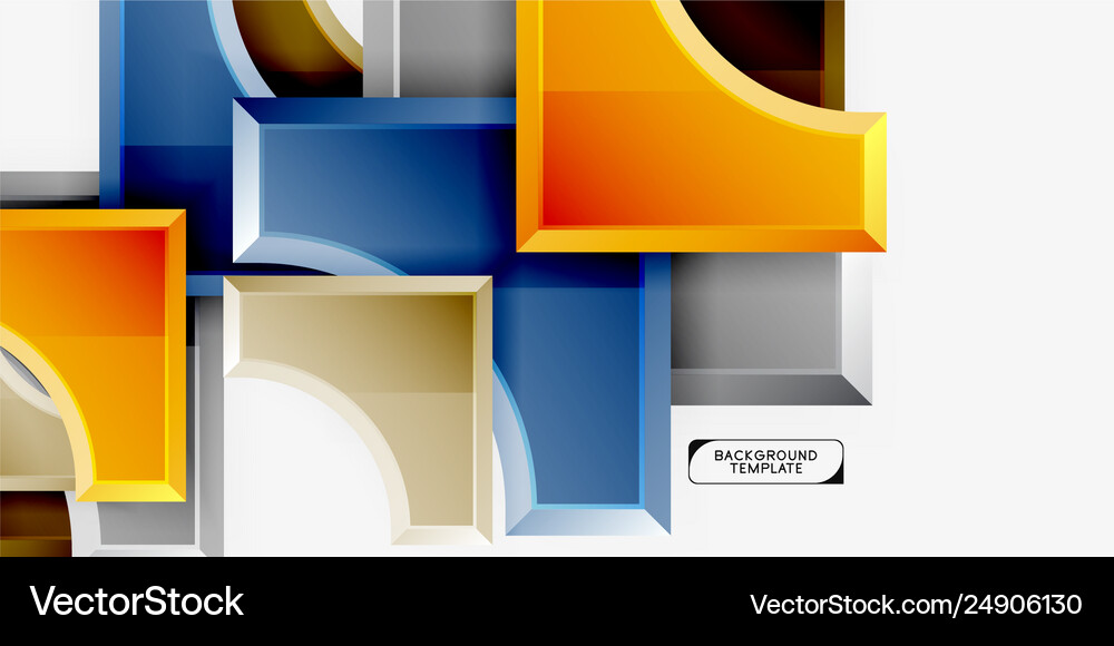 3d futuristic shapes abstract background Vector Image