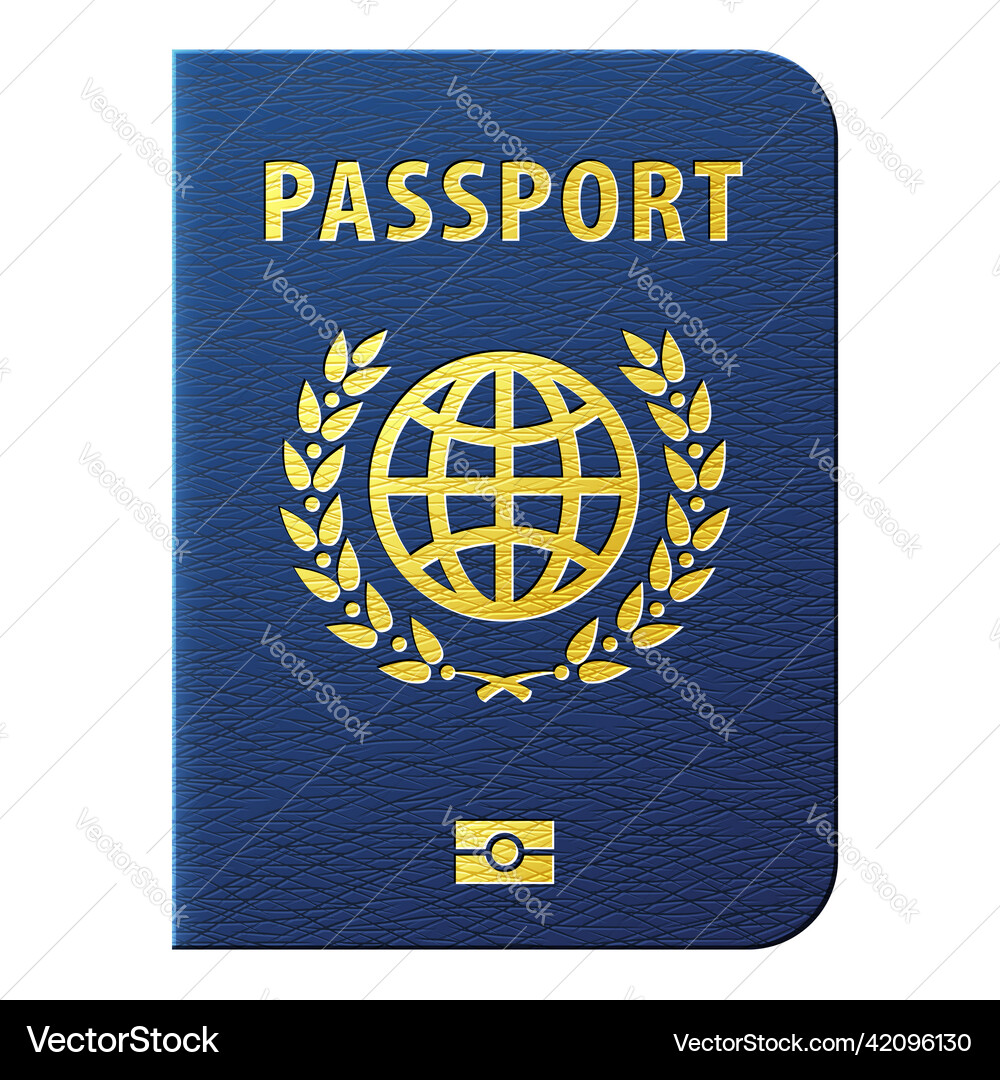 Blue passport isolated on white background Vector Image
