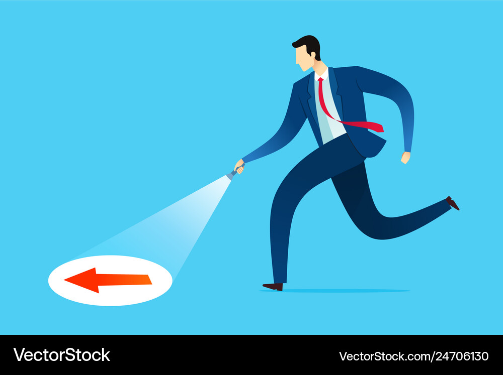 Businessman searching a guidance Royalty Free Vector Image