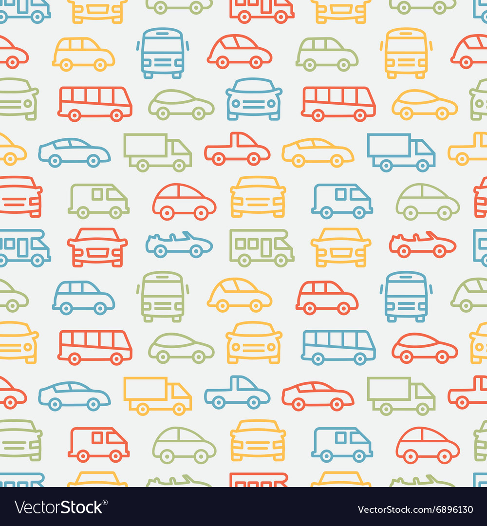 Car seamless pattern Royalty Free Vector Image