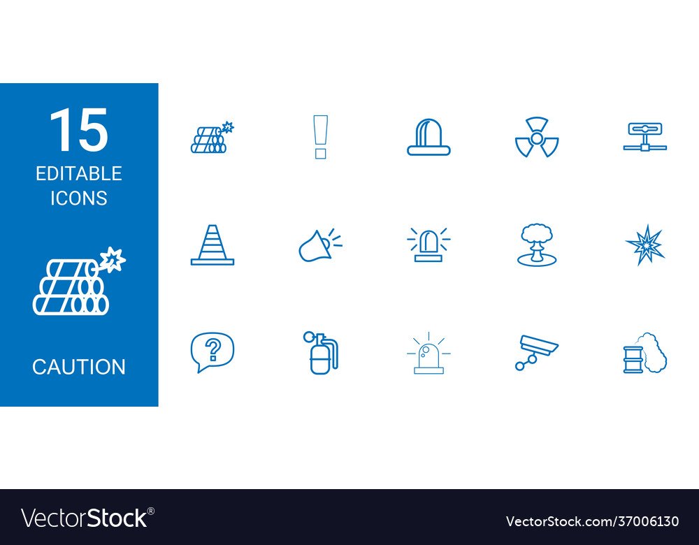 Caution icons Royalty Free Vector Image - VectorStock