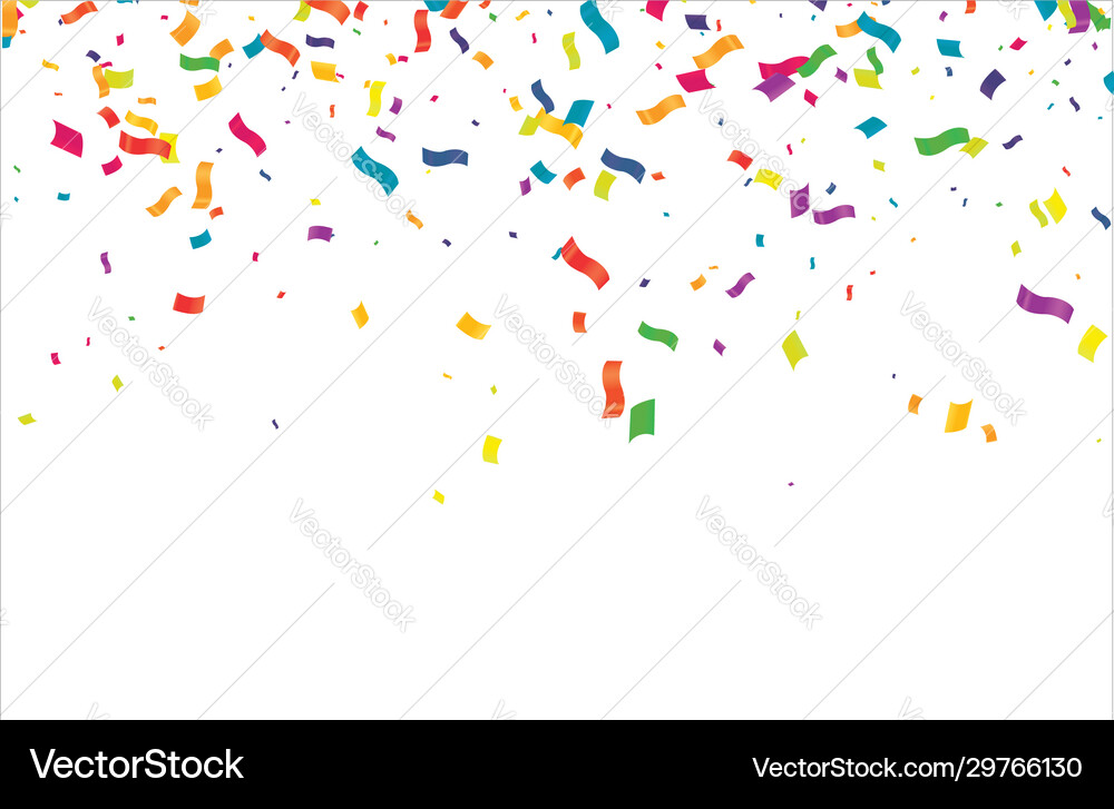 Colorful confetti on transparent background Vector Image