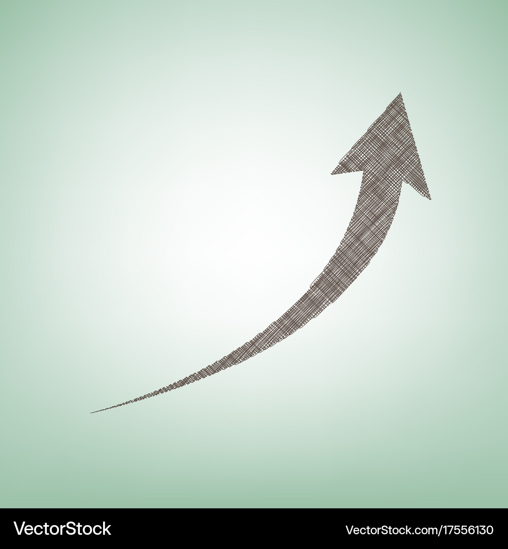 Growing arrow sign brown flax icon Royalty Free Vector Image