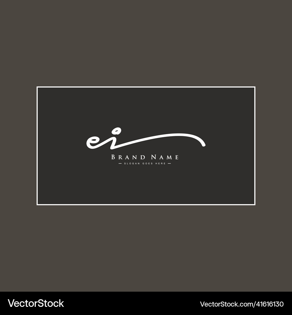 Initial letter ei logo - handwritten signature Vector Image