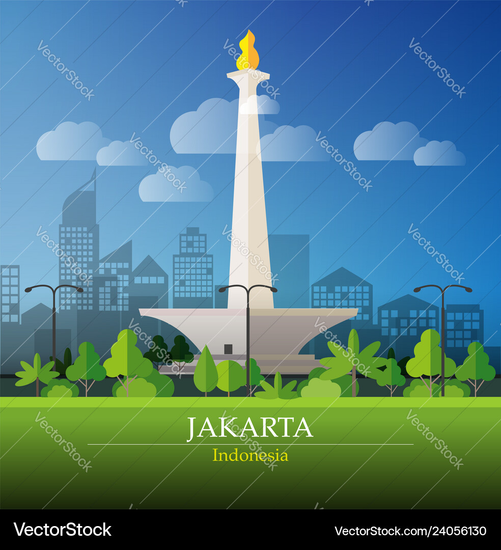 Jakarta big city Royalty Free Vector Image - VectorStock