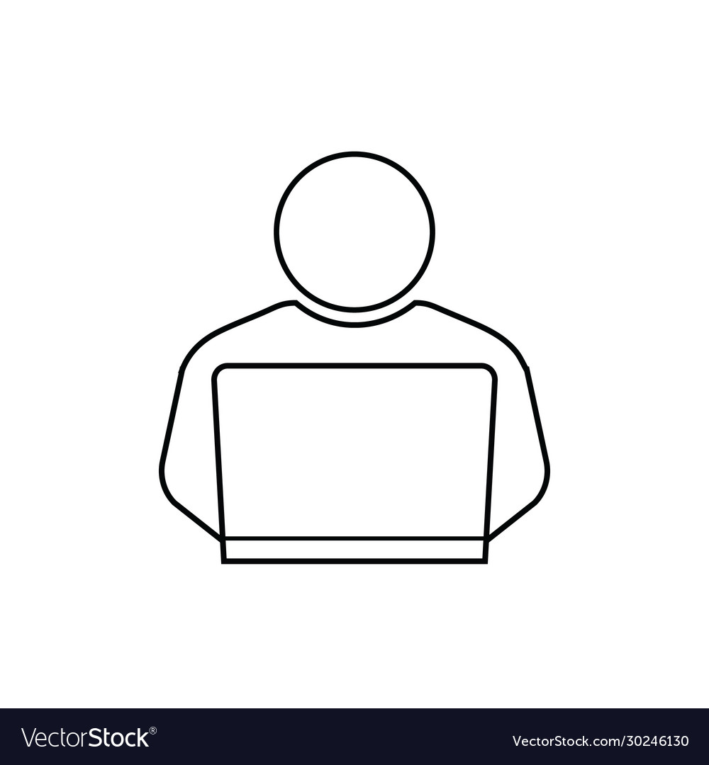 Man working on laptop Royalty Free Vector Image