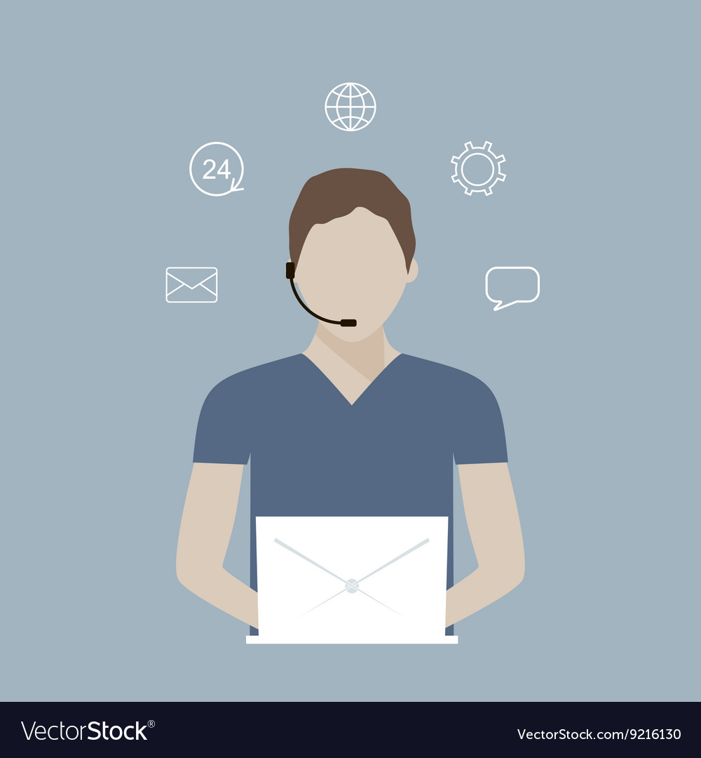 Support Man Operator Royalty Free Vector Image