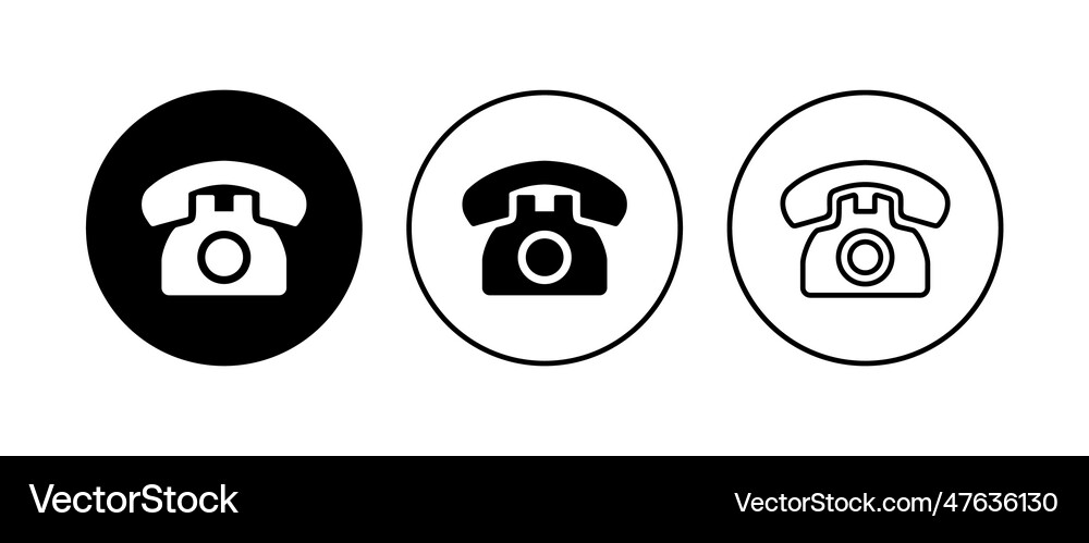 Telephone icon set phone icon Royalty Free Vector Image