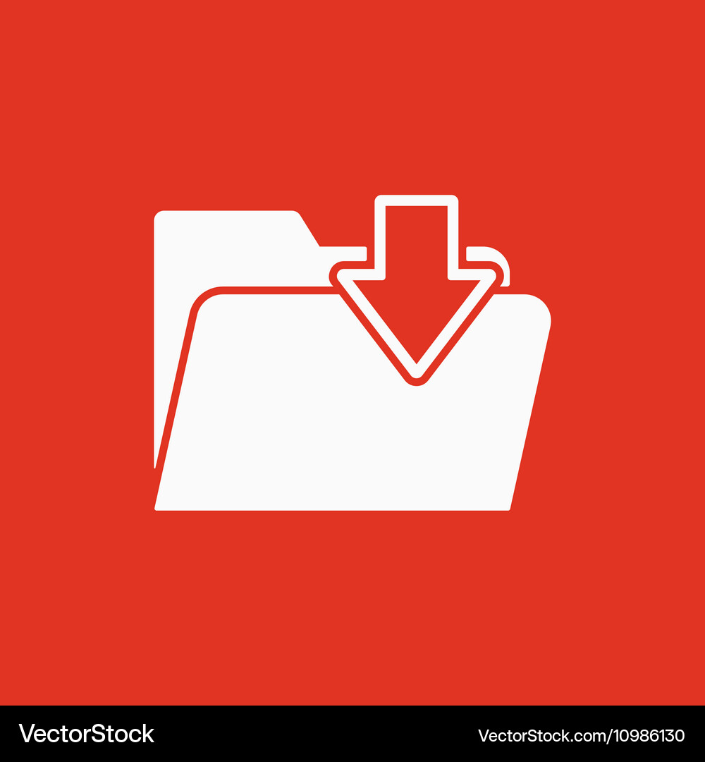 The folder icon File download symbol Flat Vector Image