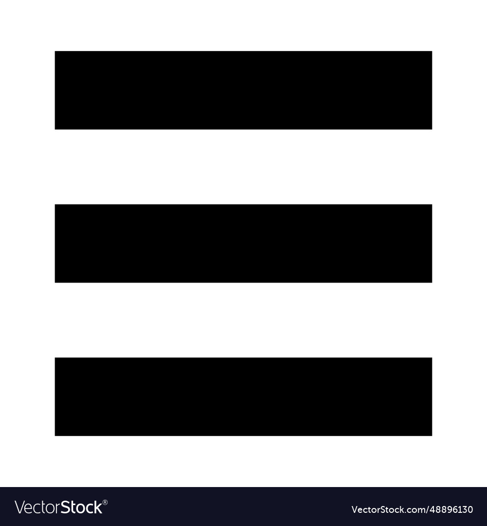 Three bar line icon Royalty Free Vector Image - VectorStock Three bar line icon Royalty Free Vector Image - VectorStock