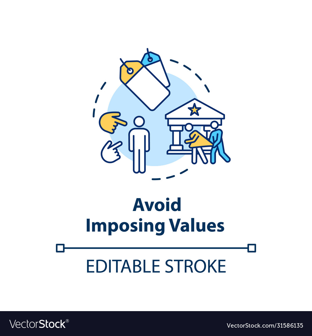 Avoid imposing values concept icon Royalty Free Vector Image